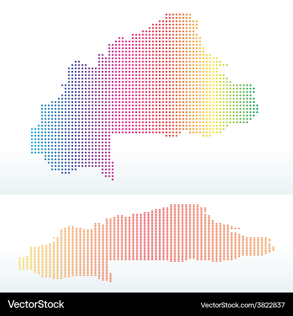 Map of burkina faso with dot pattern Royalty Free Vector