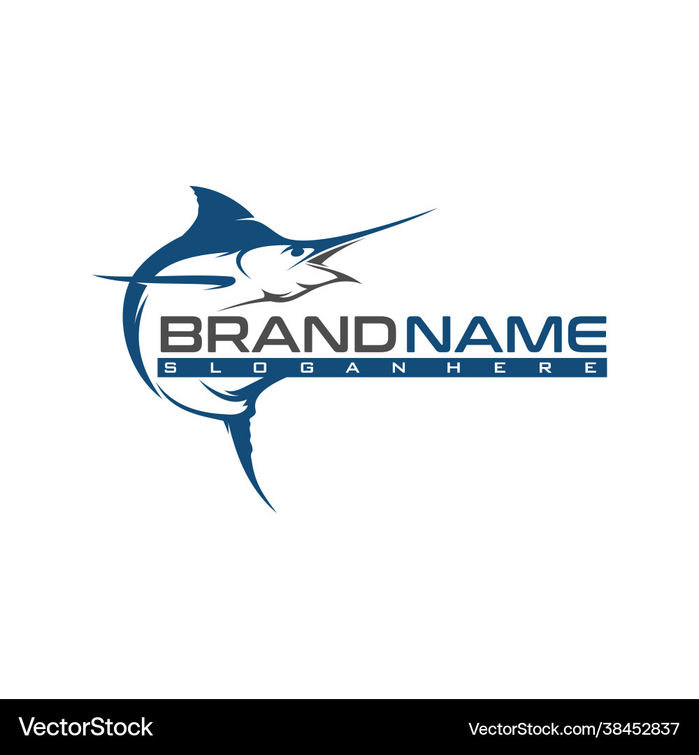Marlin logo template Royalty Free Vector Image