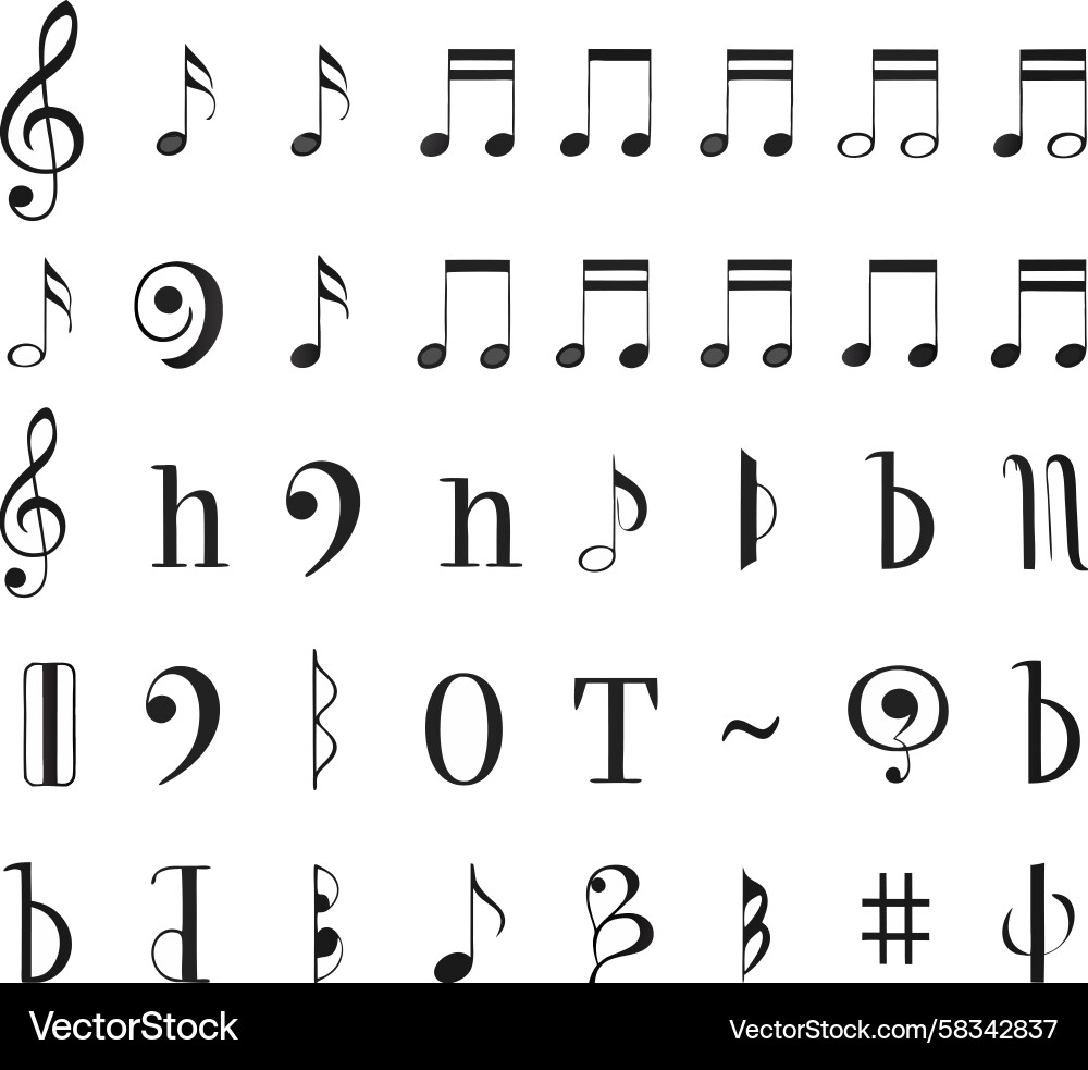 Musical Notation Collection – Royalty-Free Vector | VectorStock