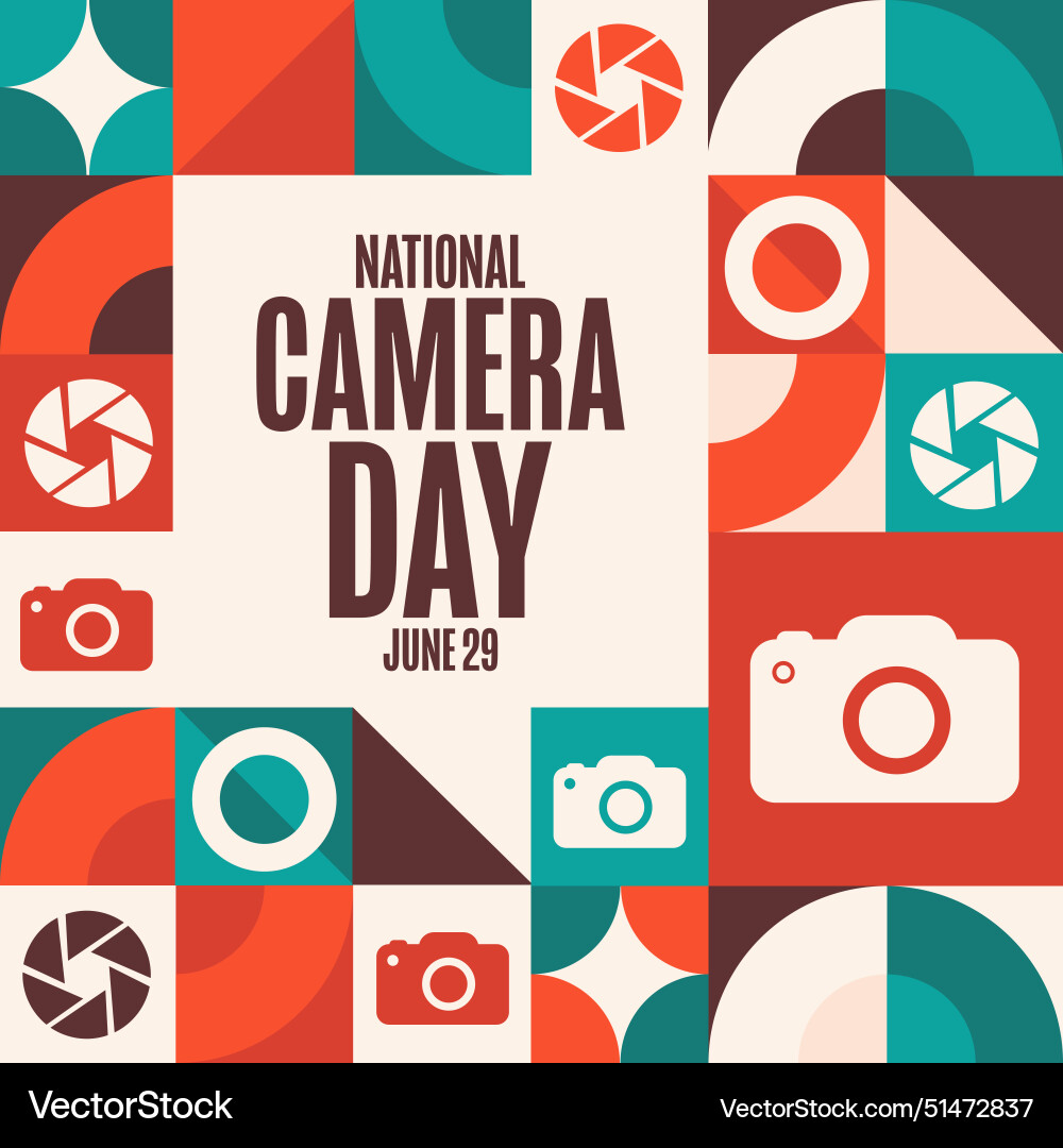 National camera day june 29 holiday concept Vector Image