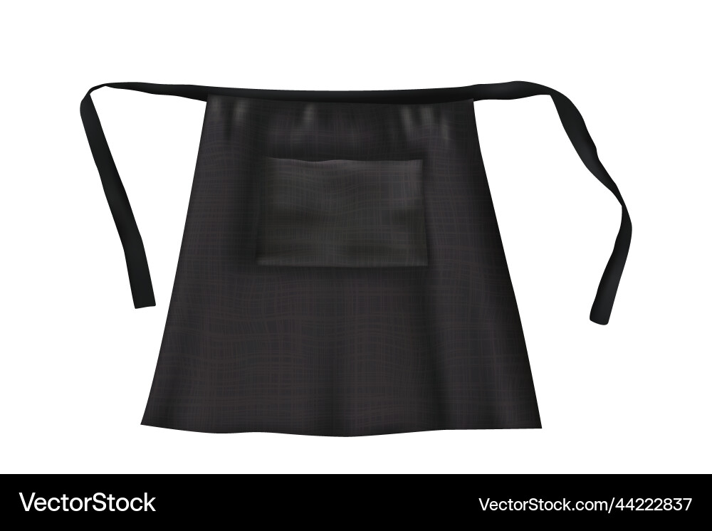 Realistic black blank short apron mockup Vector Image