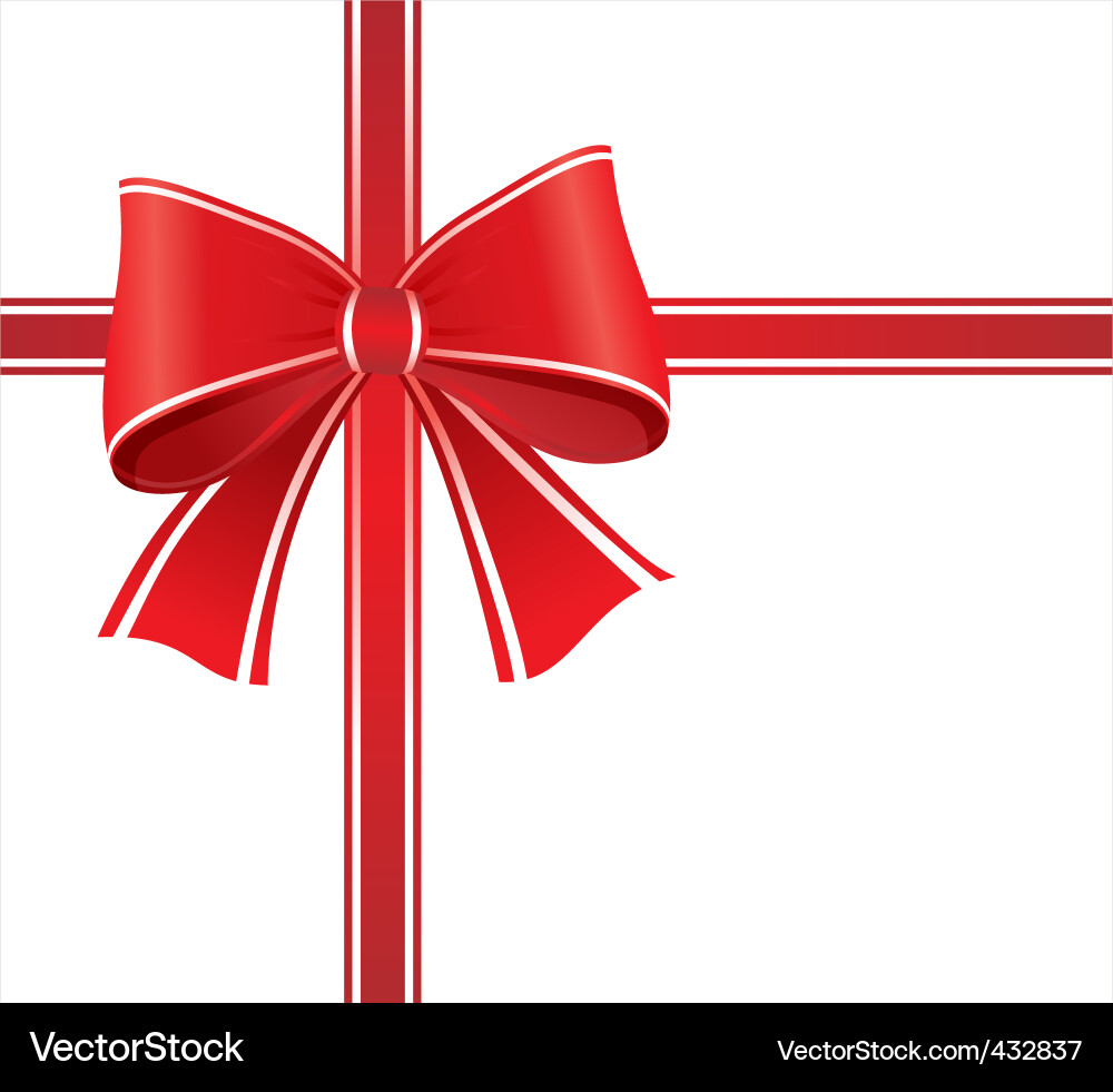 Red Gift Bow Wrapping Royalty Free Vector Image