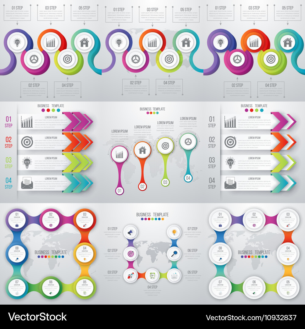 Set with infographics Royalty Free Vector Image