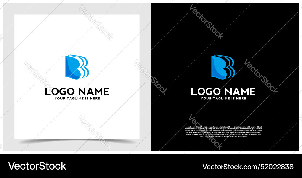 Abstract letter b initial symbol and education Vector Image