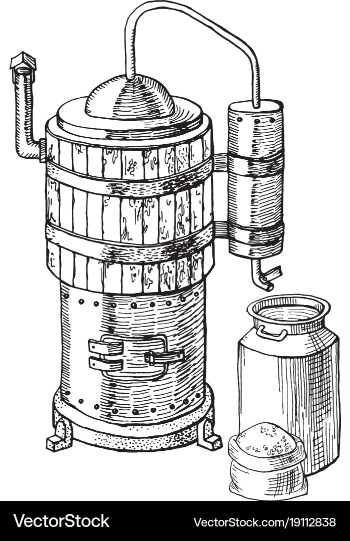 Alkoholdestillationsverfahren Lizenzfreies Vektorbild