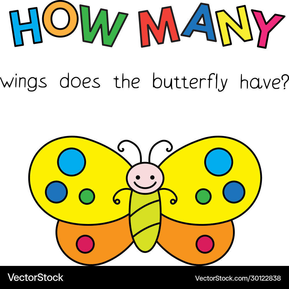 Cartoon butterfly counting game for kids Vector Image