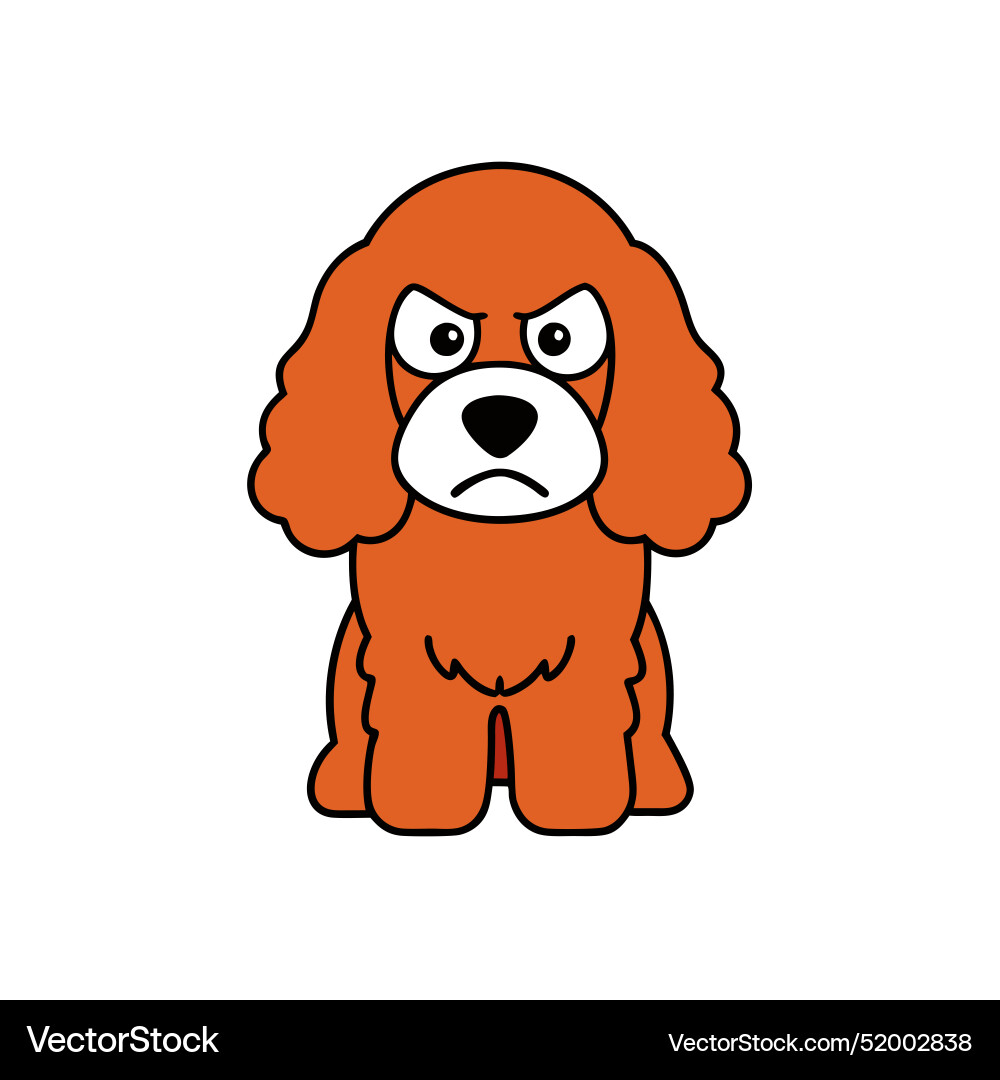 Cockapoo dog angry icon Royalty Free Vector Image