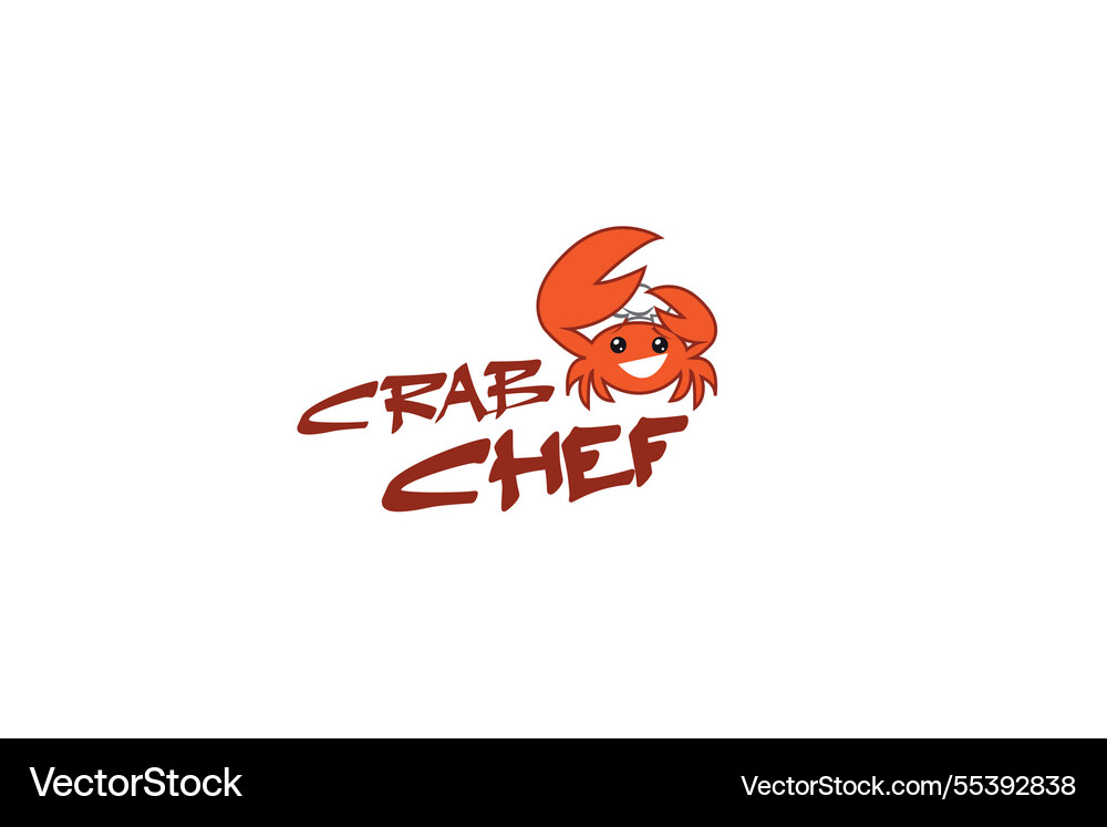 Cute crab chef cartoon Royalty Free Vector Image