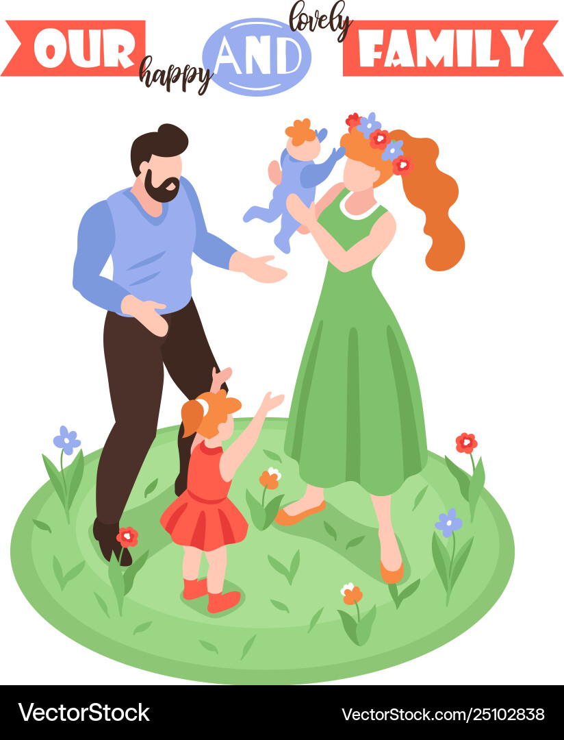 Happy lovely family background Royalty Free Vector Image