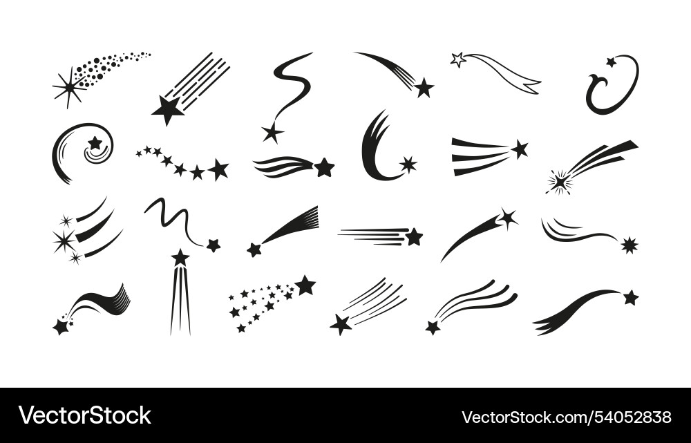 Isolated Shooting Stars Royalty Free Vector Image