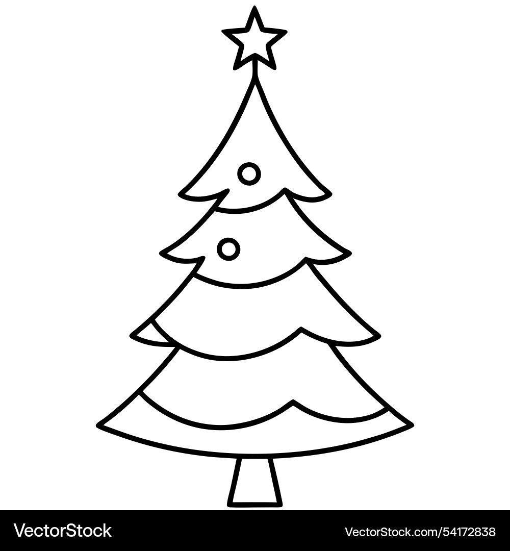 Minimalist christmas tree with star topper Vector Image