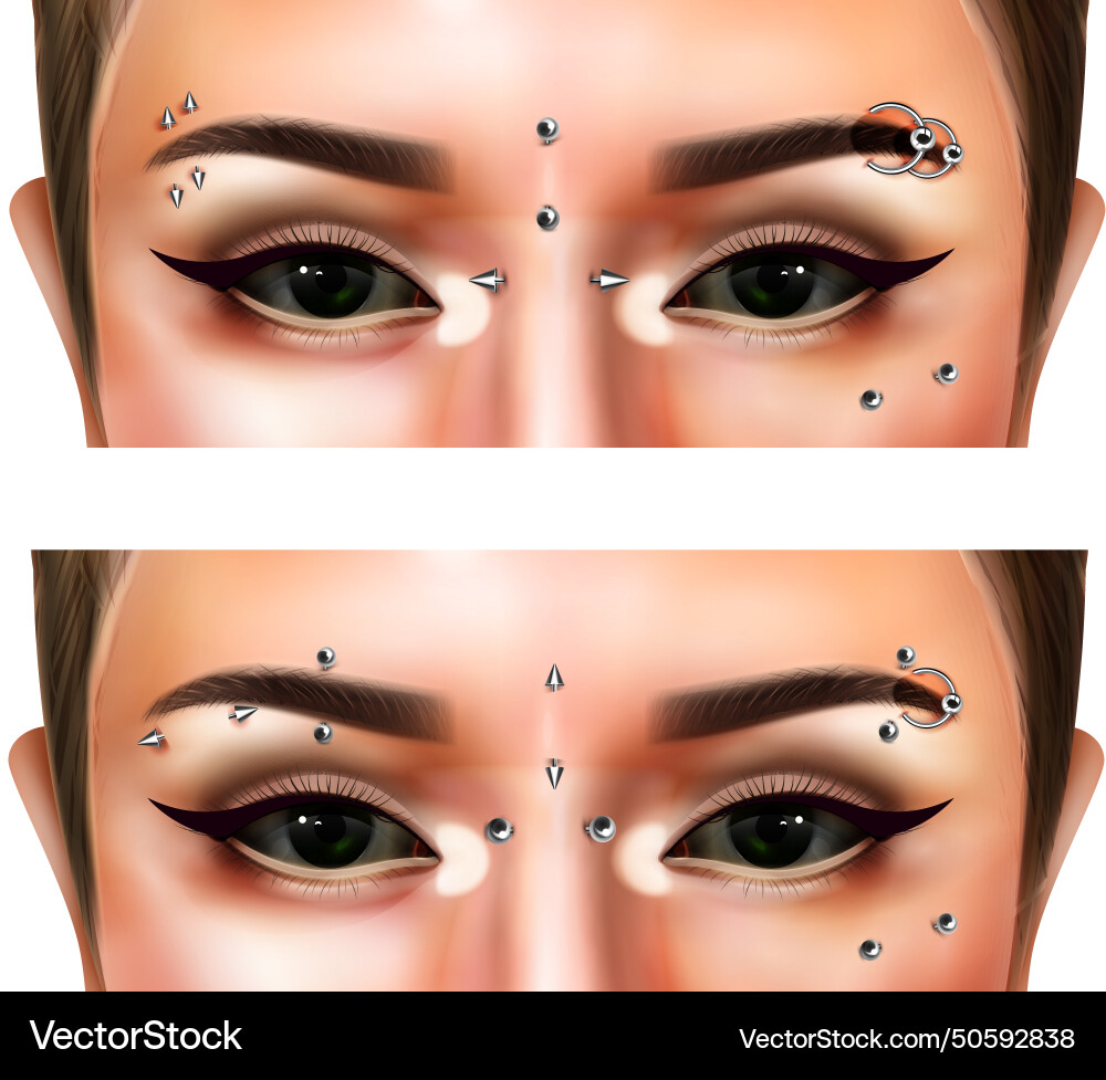 Realistic piercing banners Royalty Free Vector Image