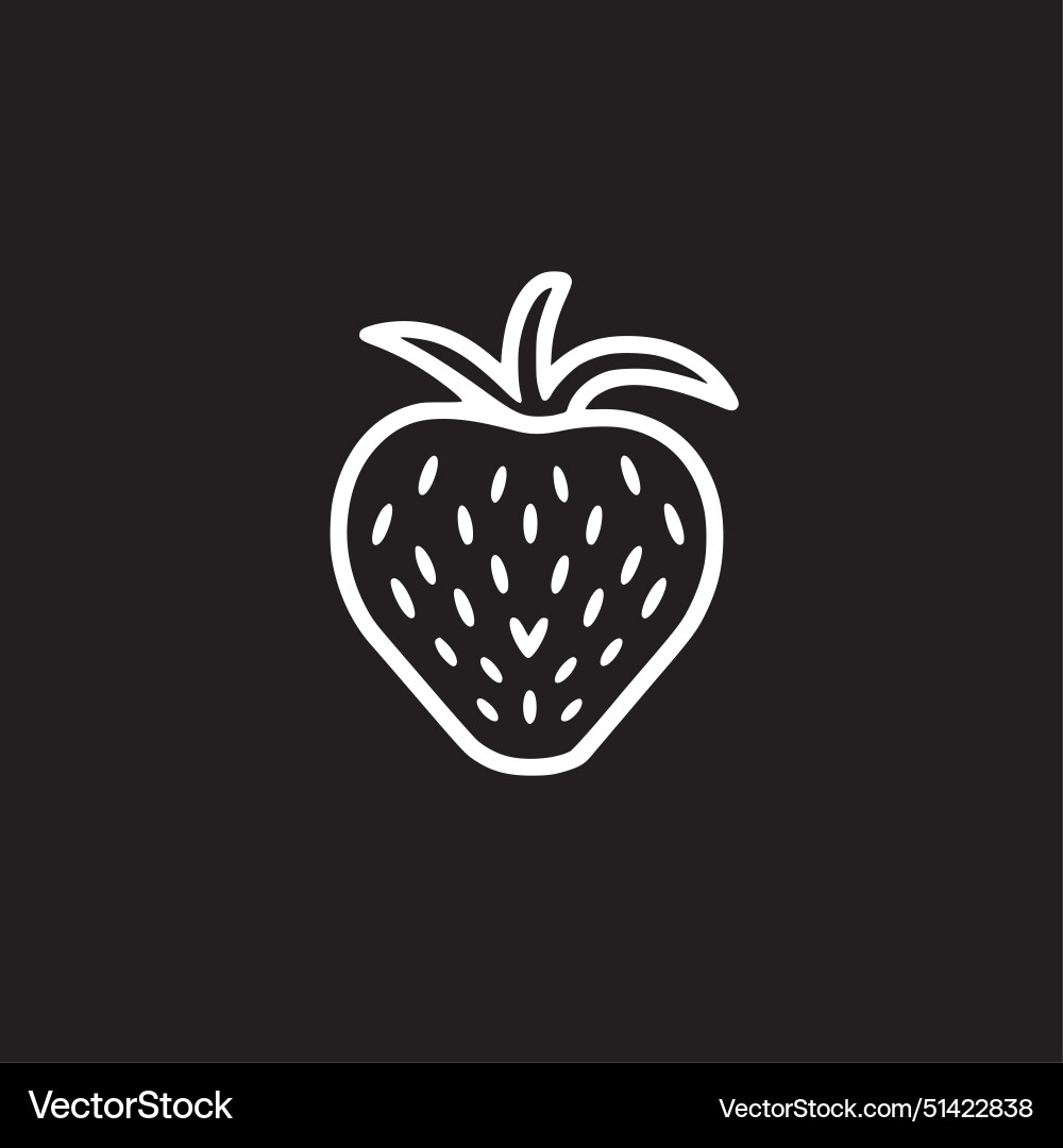 Strawberry - minimalist and simple silhouette Vector Image