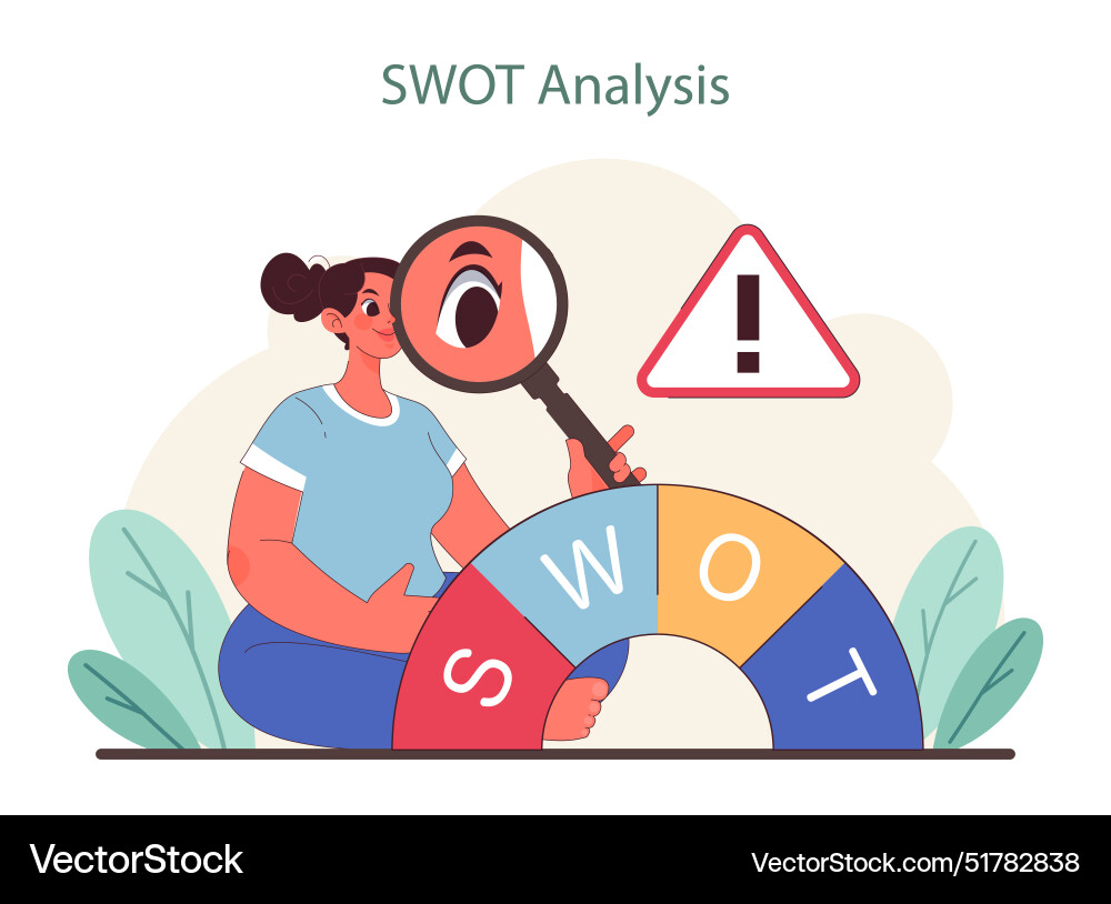 Swot analysis concept a strategic planner Vector Image
