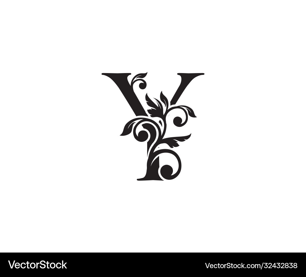 Vintage letter y logo classic design Royalty Free Vector