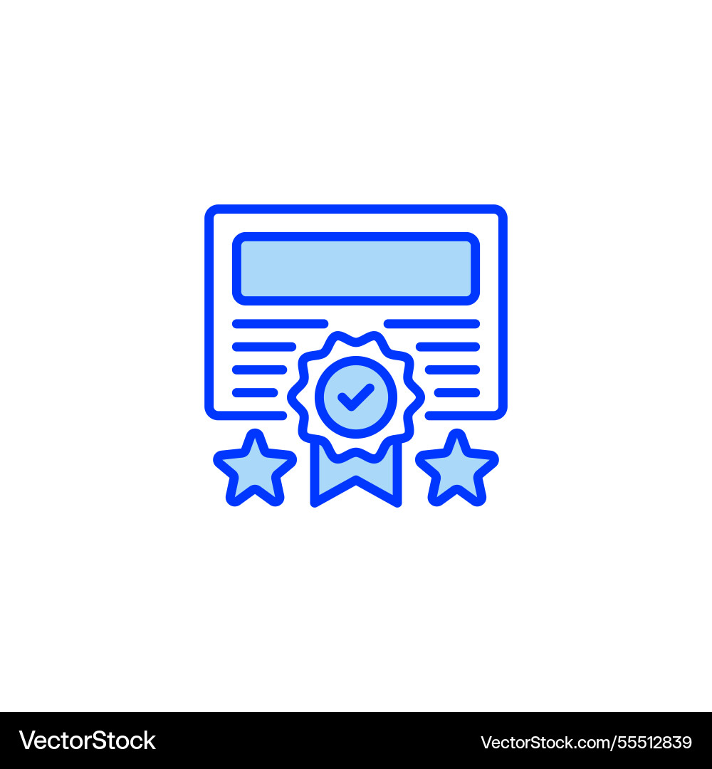 Achievement certificate line icon universal Vector Image