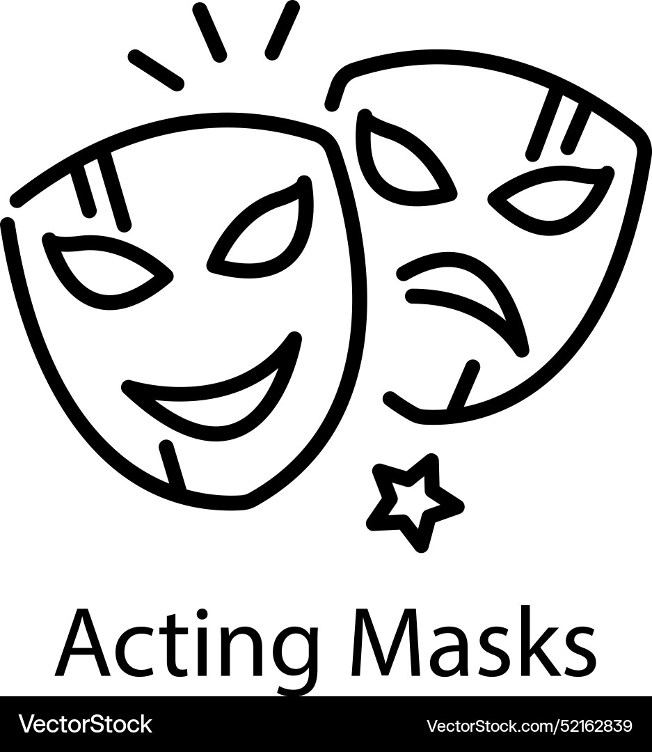 Acting masks Royalty Free Vector Image - VectorStock