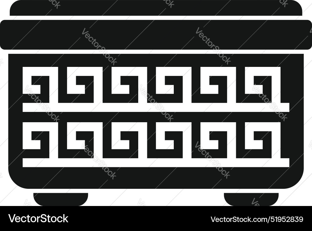 Ancient greek style storage chest with meander Vector Image