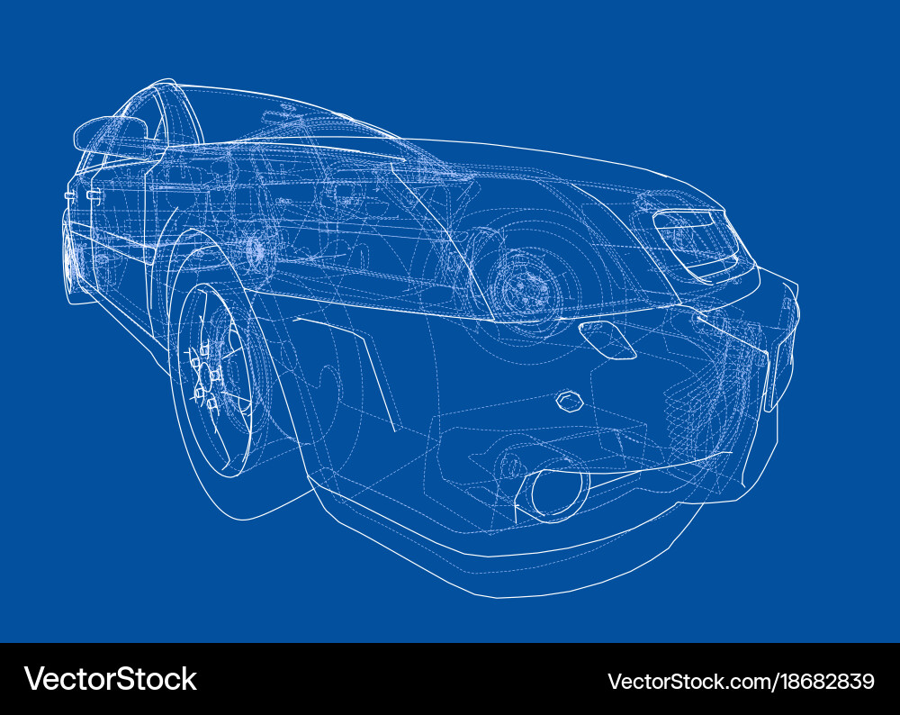 Auto Sketch Lizenzfreies Vektorbild - VectorStock