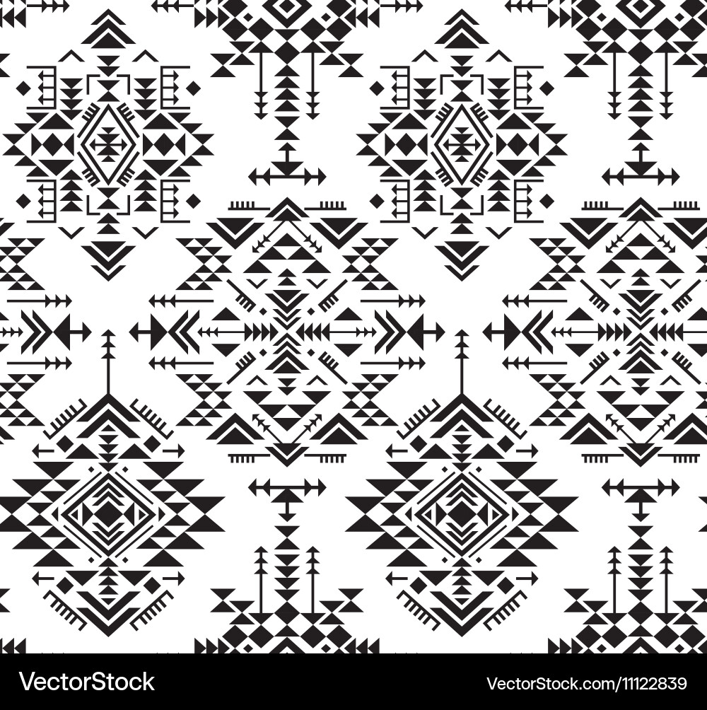 Black and white ethnic seamless pattern Royalty Free Vector