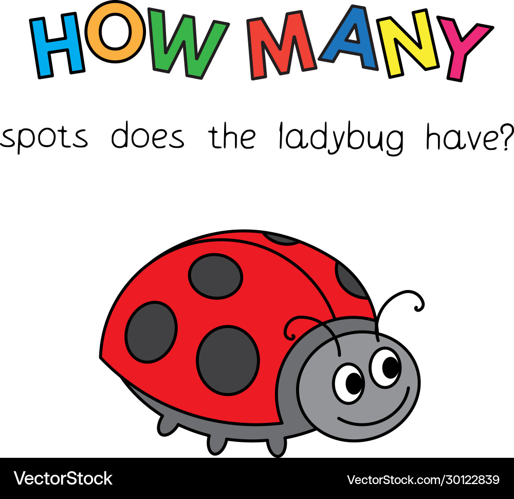Cartoon ladybug counting game for kids Royalty Free Vector