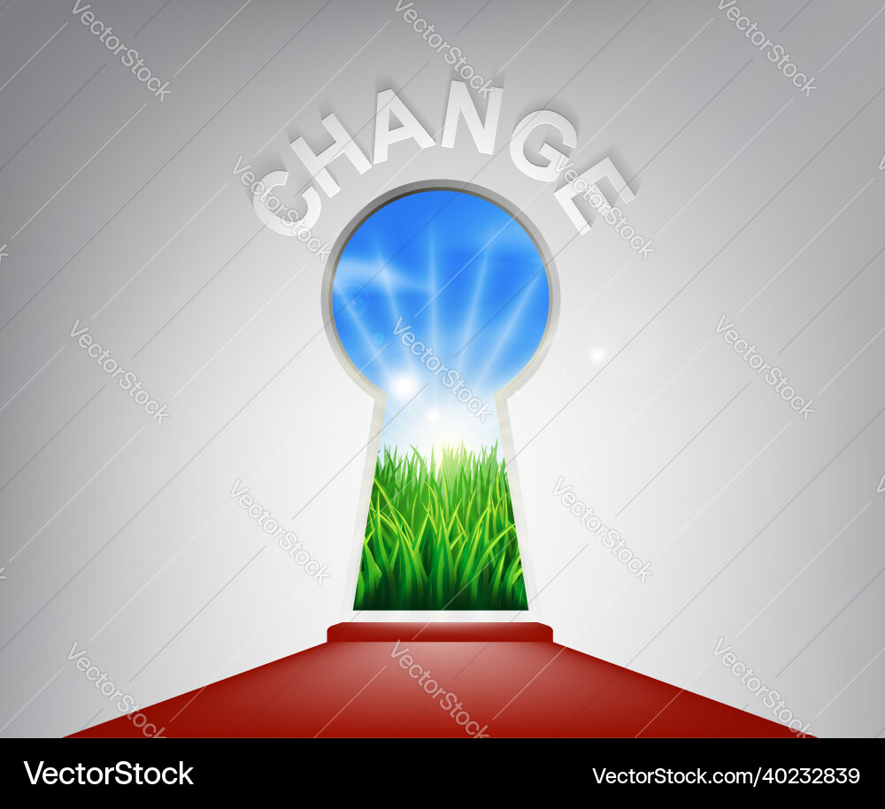 Change keyhole concept Royalty Free Vector Image