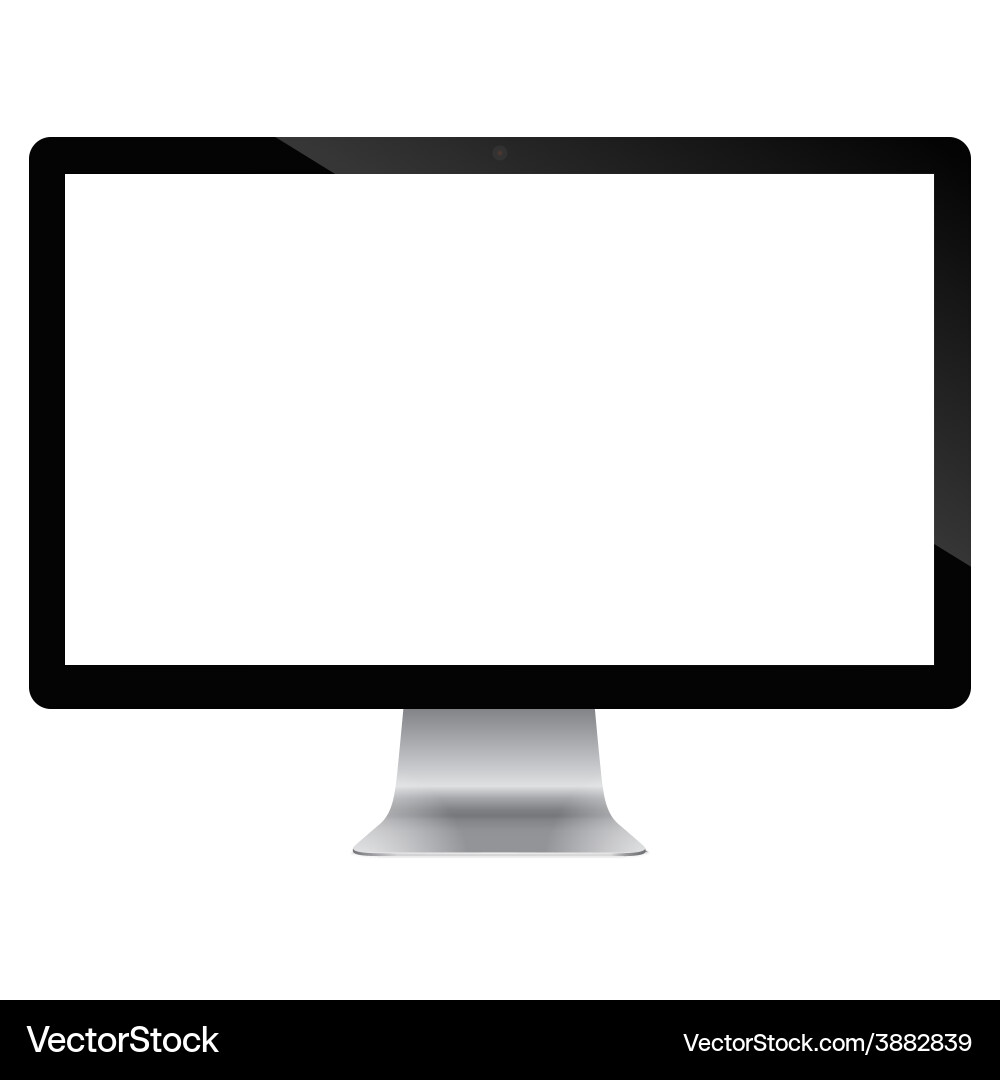 Computer-Display mit leerem weißen Bildschirm Vektorbild