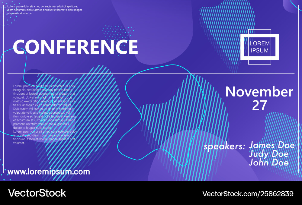 Conference announcement design template Royalty Free Vector