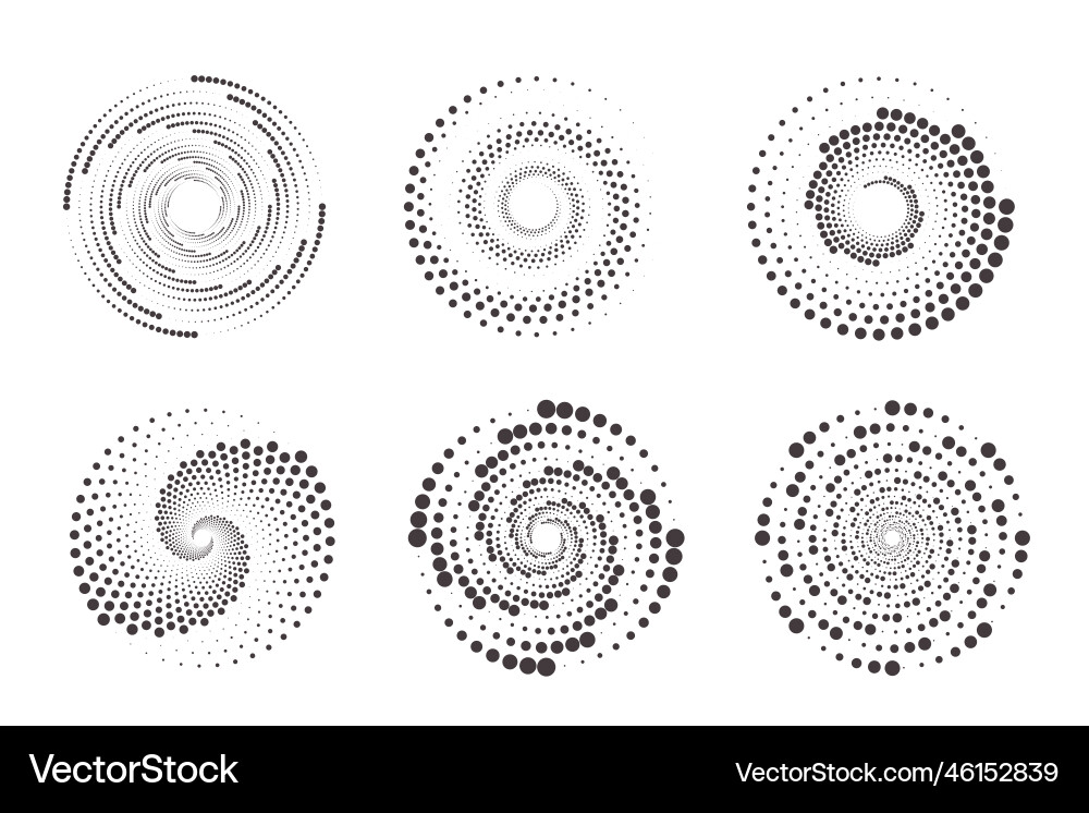 Dotted circles pattern abstract half tone graphic Vector Image