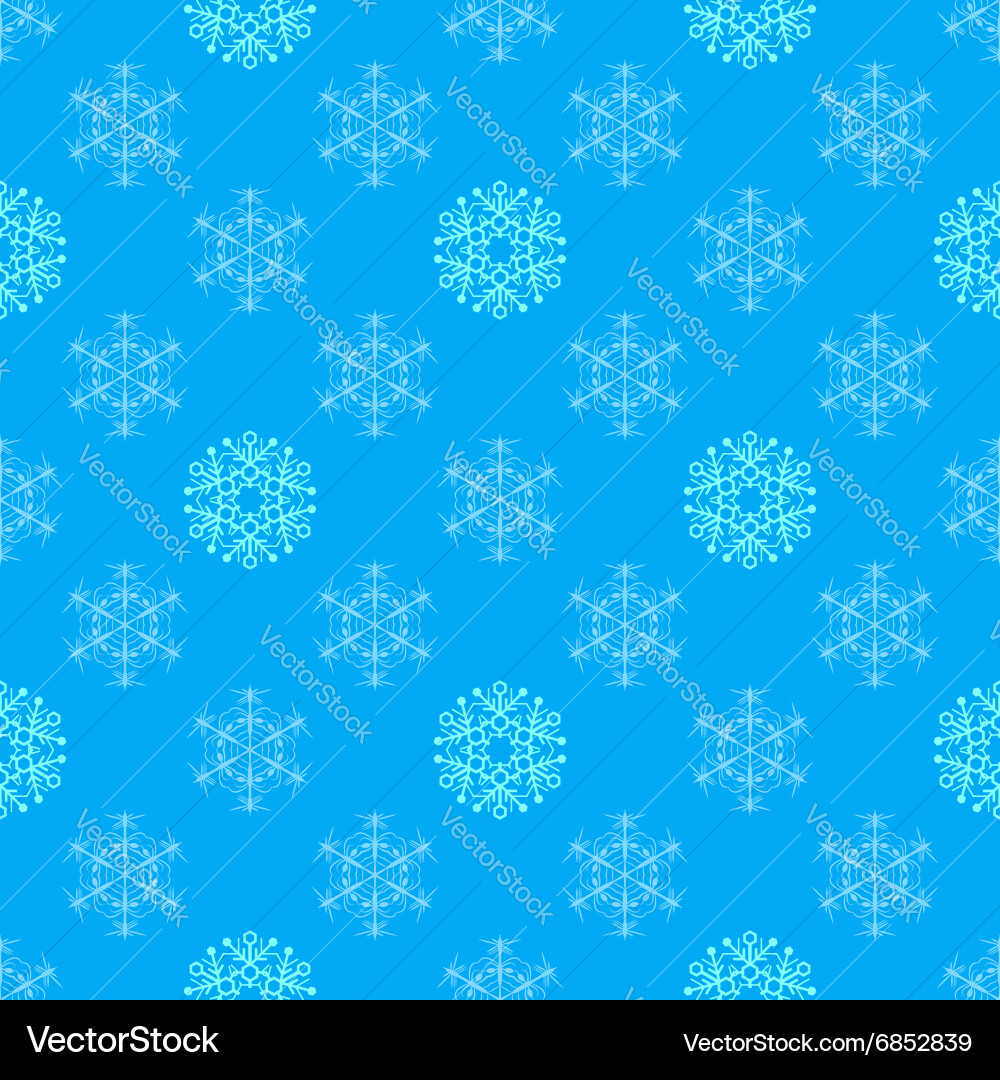 Flat style snowflakes seamless pattern Royalty Free Vector