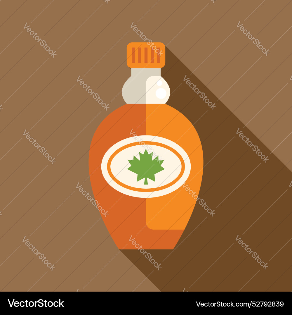 Glass bottle containing maple syrup Royalty Free Vector