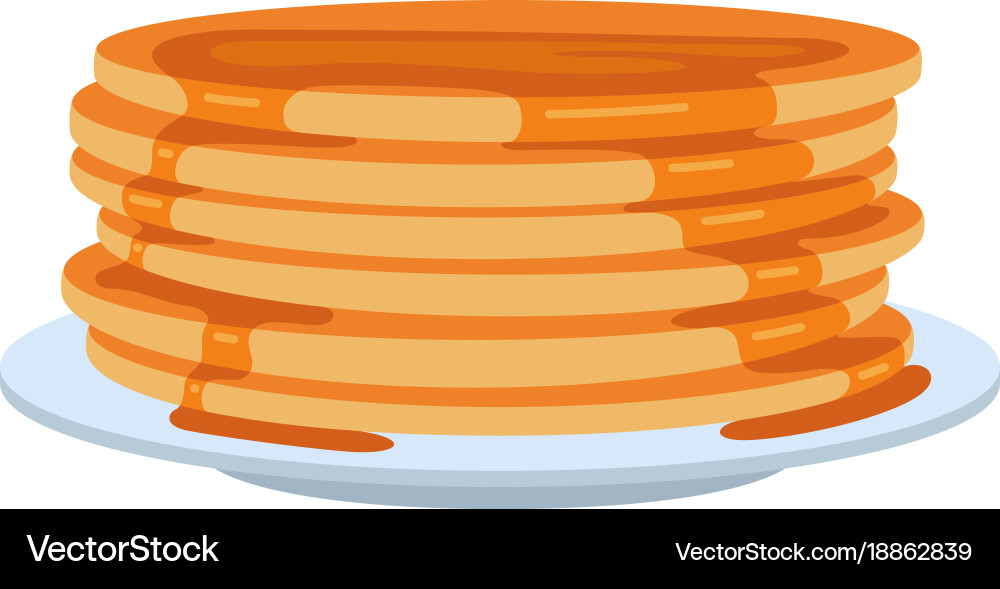 Pancakes on plate Royalty Free Vector Image - VectorStock