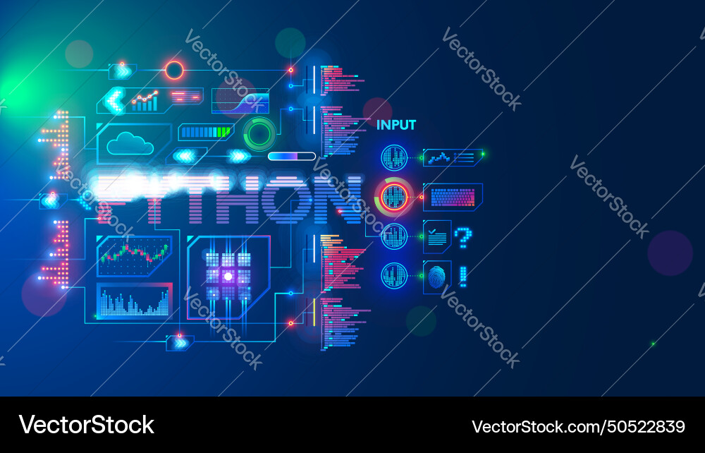 Programming language python conceptual banner Vector Image Programming language python conceptual banner Vector Image