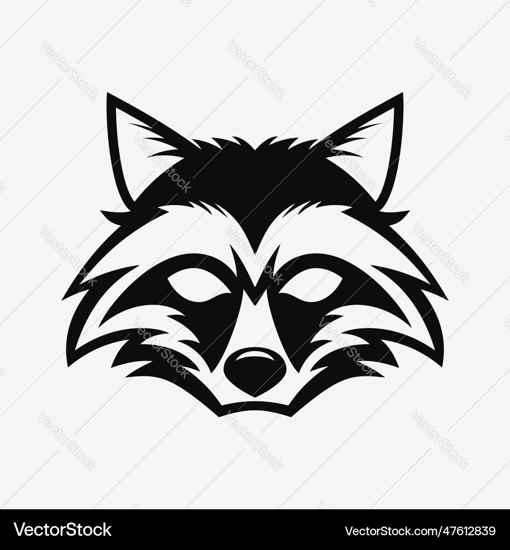 Raccoon head face logo Royalty Free Vector Image