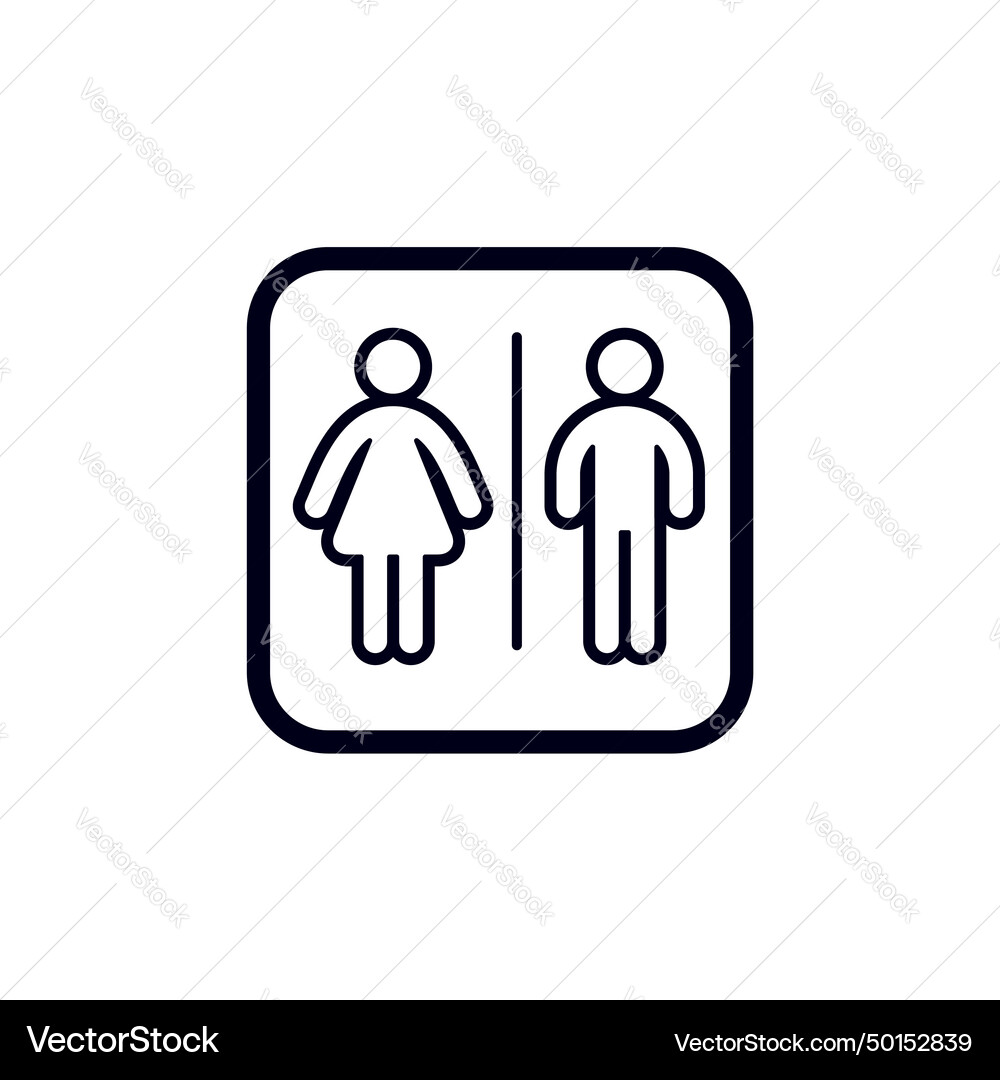 Restroom symbol wc sign a lines style Royalty Free Vector