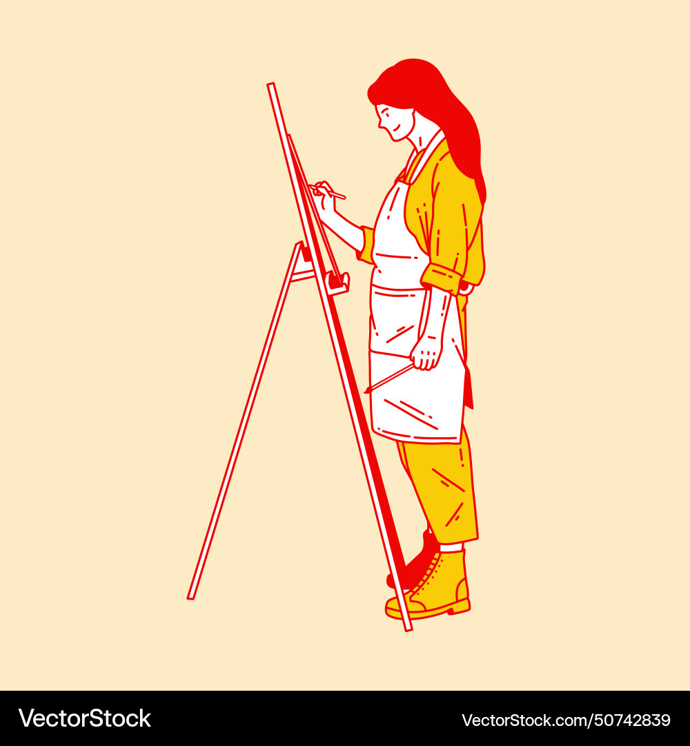 Simple cartoon of a painter 6 Royalty Free Vector Image