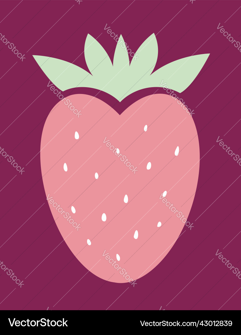 Strawberry front view Royalty Free Vector Image