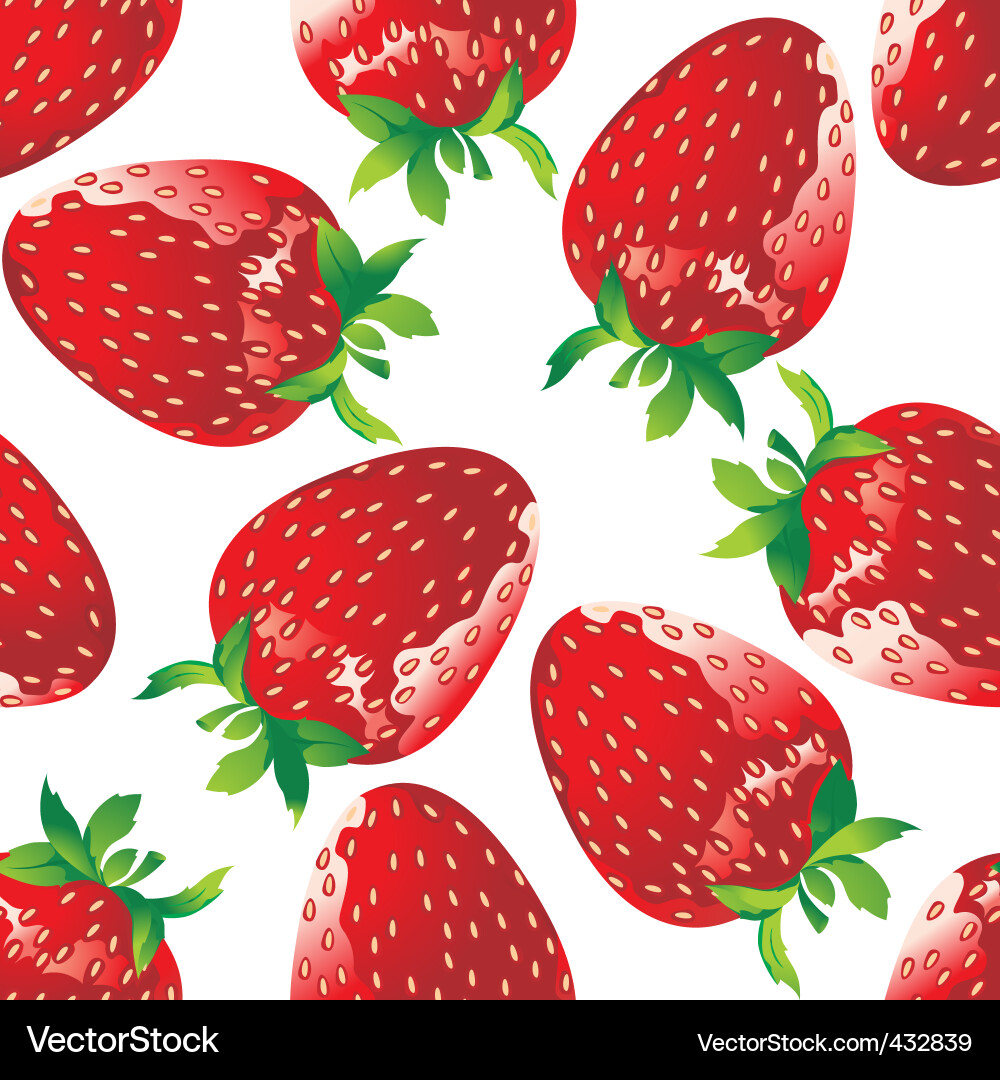 Strawberry pattern Royalty Free Vector Image - VectorStock