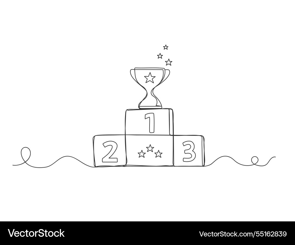 Winner stage podium continuous one line art – Royalty-Free Vector ...