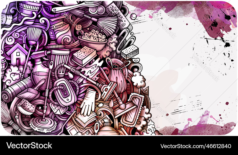 Cartoon watercolor cleaning background Royalty Free Vector