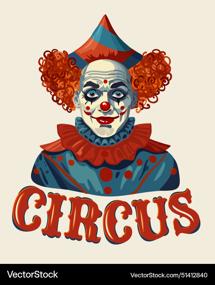 Circus isolated bright portrait of actor Vector Image