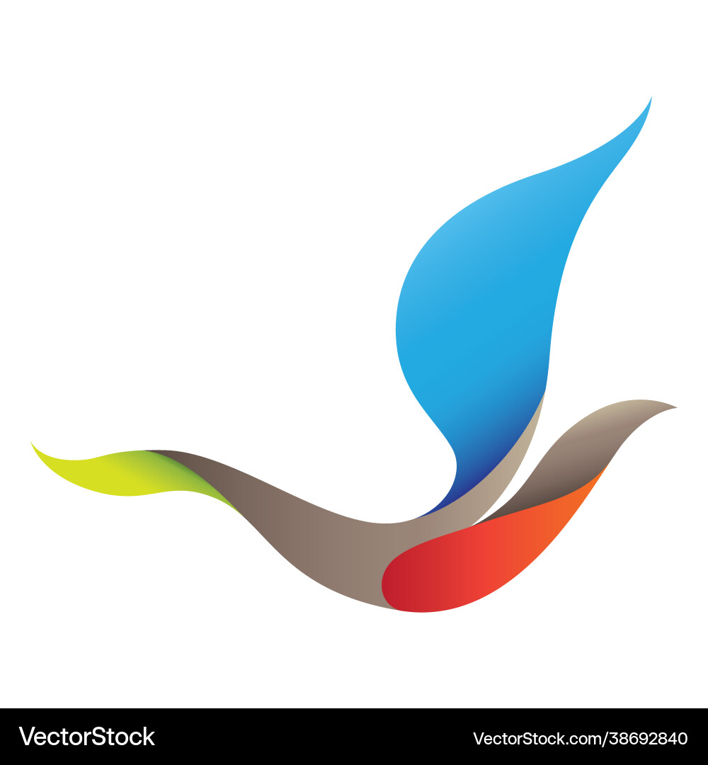 Flying bird figure icon Royalty Free Vector Image