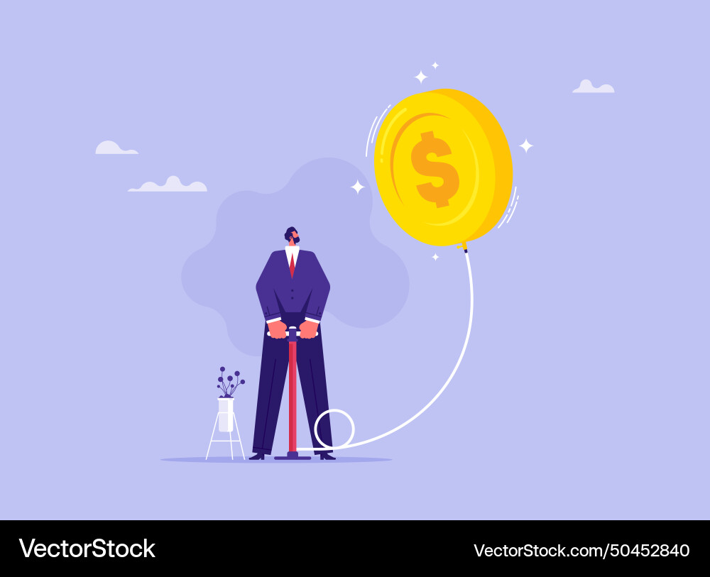 Inflation money and financial concept Royalty Free Vector