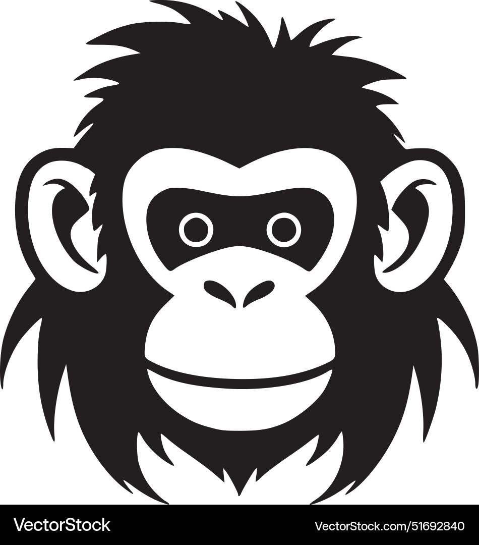 Monkey - minimalist and flat logo Royalty Free Vector Image