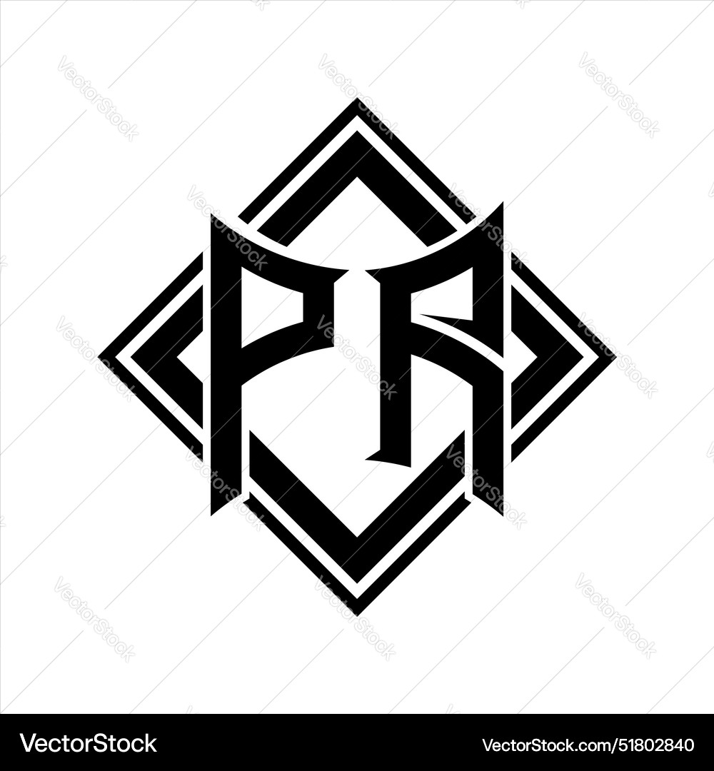 Pa letter logo with abstract shield shape Vector Image
