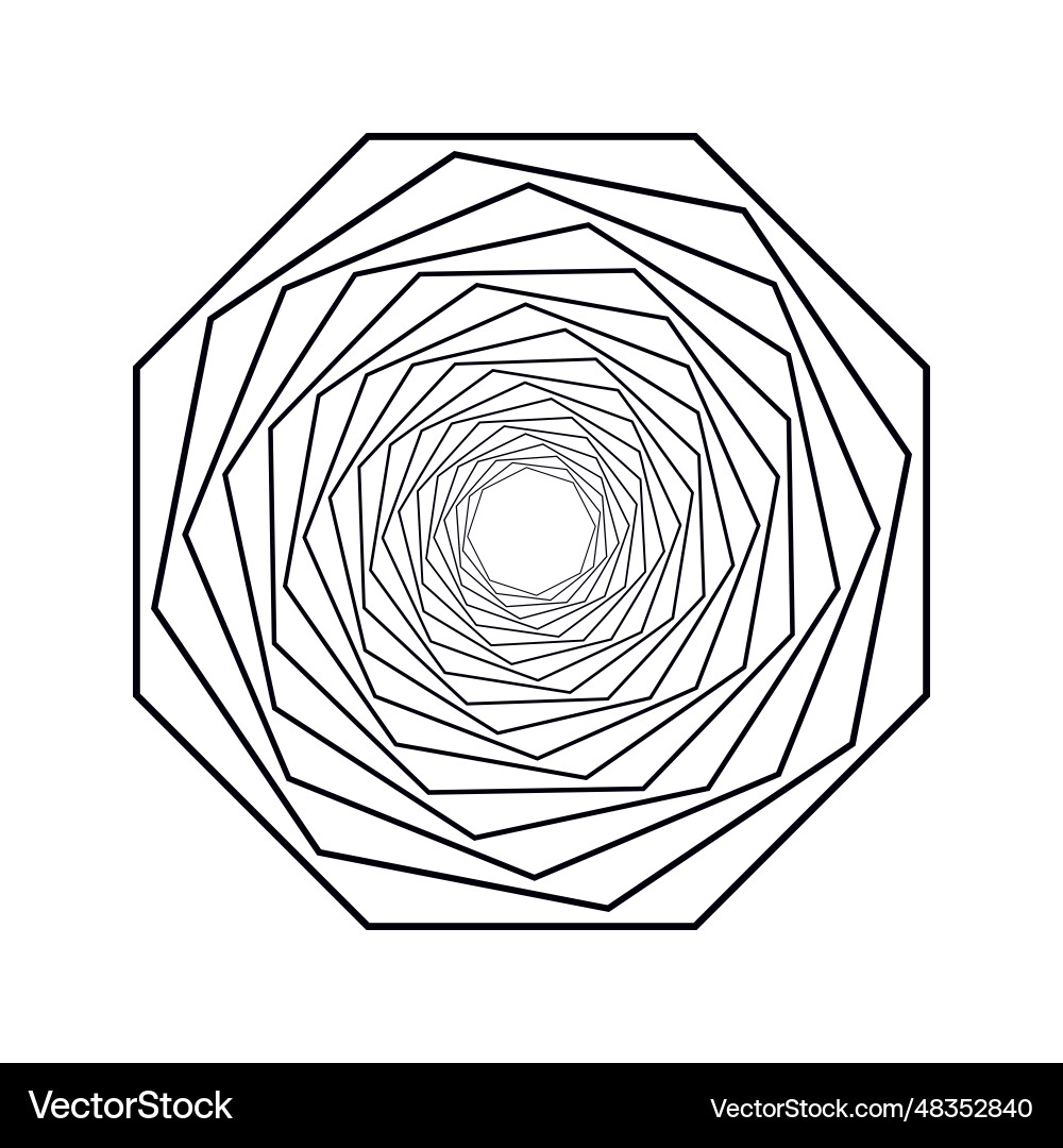 Polygon spiral whirlwind swirl abstract Royalty Free Vector