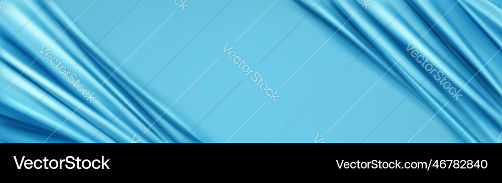 Realistic light blue silk fabric background Vector Image