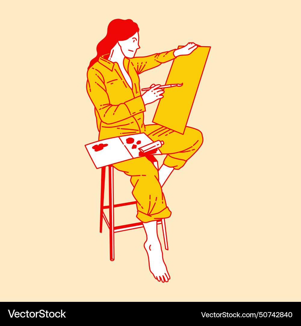 Simple cartoon of a painter 5 Royalty Free Vector Image