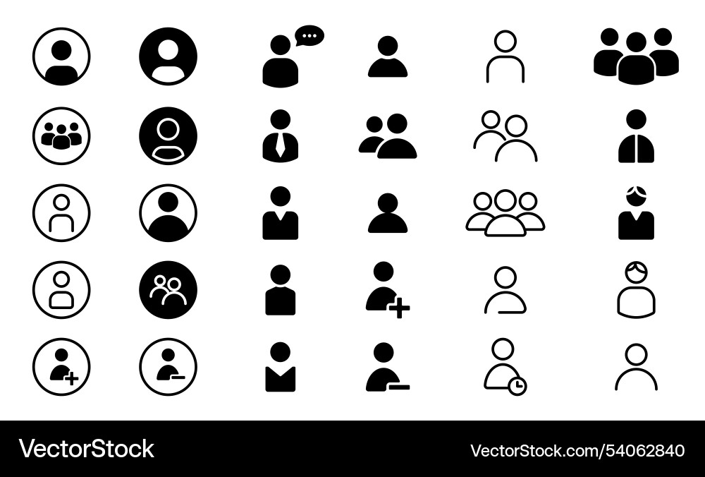 User and group profile icons collection Royalty Free Vector