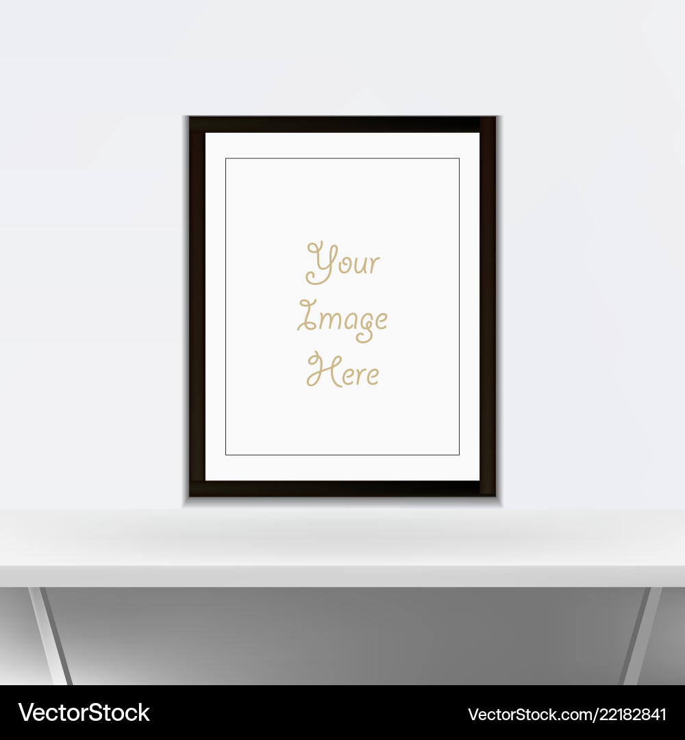 A4 Blank White Picture Frame Mockup Royalty Free Vector